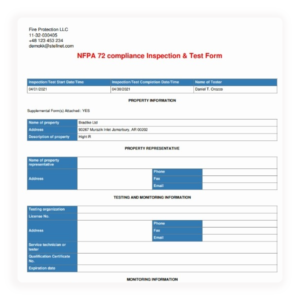 NFPA 72 Compliance Inspection & Test Form - Property Inspection ...
