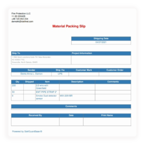 Parts, Materials and Packing Slips - Property Inspection Software ...
