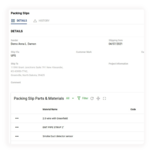 Parts, Materials and Packing Slips - Property Inspection Software ...
